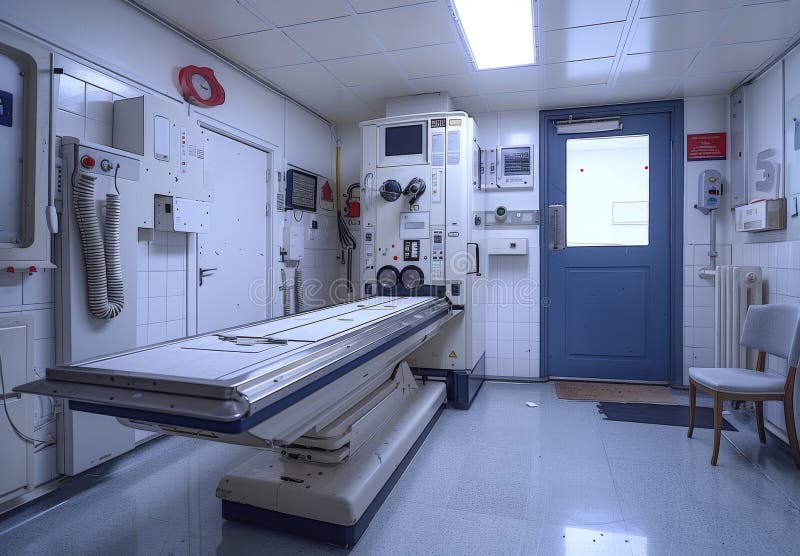 A Bright and Empty X-ray Room in a Hospital, Ready for the Next Patient ...