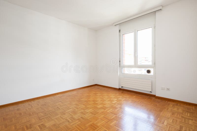 Bright Empty Room and Nice Parquet Stock Image - Image of empty, white ...