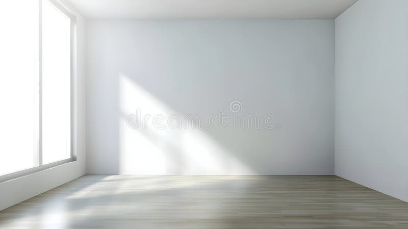 Bright Empty Room with White Walls and Natural Light Generative AI ...
