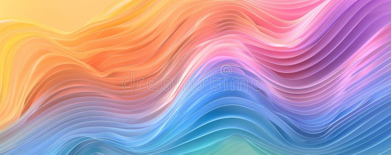A Bright and Energetic Rainbow Gradient Wave Background with Smooth ...