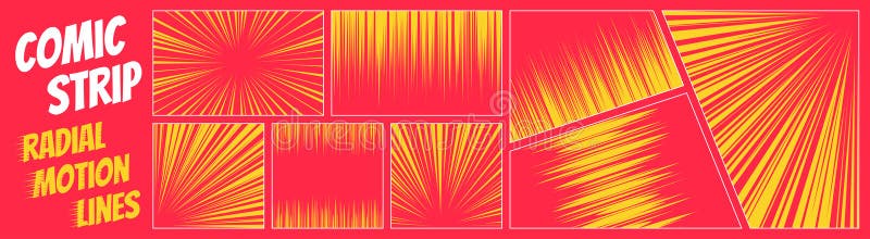 Bright Energy Burst with Comic Style Radial Flash Set. Sunburst Effect ...