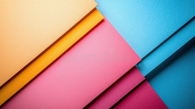 Bright Environment Vibrant Paper Arrangement in a Creative Workspace ...