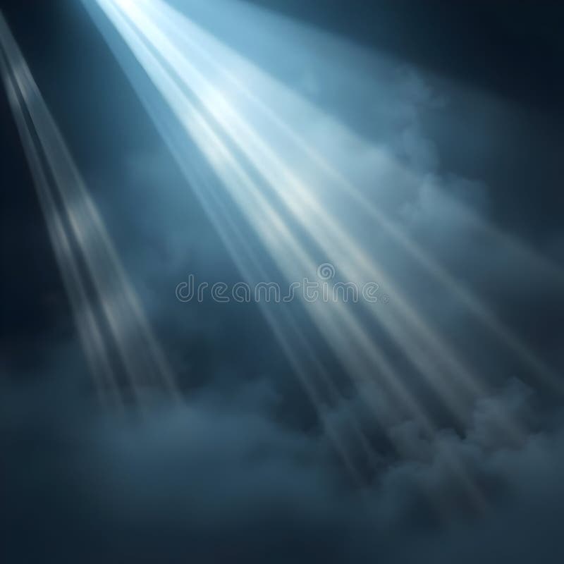 Bright Light Beams Piercing Dark Atmospheric Clouds Stock Illustration ...