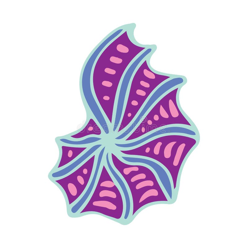 Bright Exotic Shell. Seashell. Flat Illustration Isolated on White ...