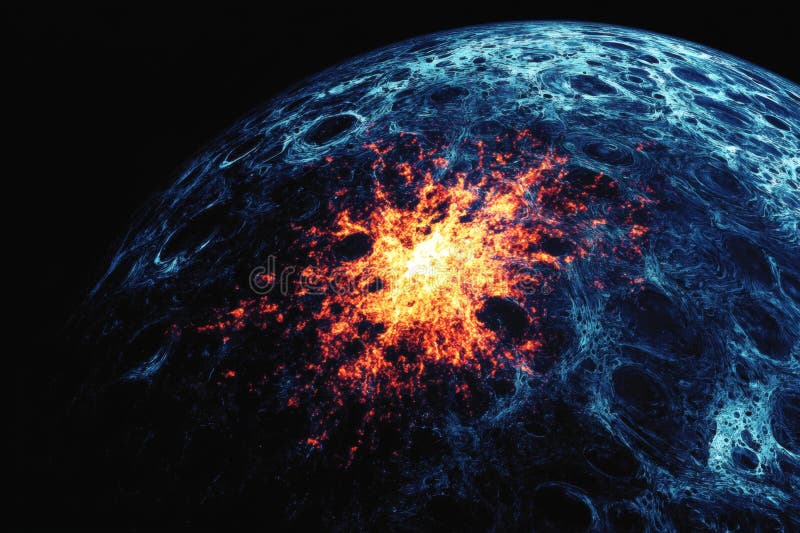 Bright Explosion on a Distant Celestial Body Stock Illustration ...