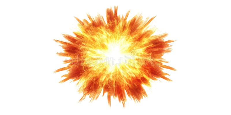 Bright Explosion Effect with Orange Flames Isolated on Transparent ...