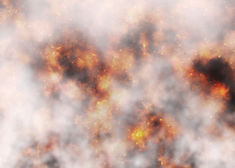 Bright Explosion Fire Burst with Smoke Stock Illustration ...