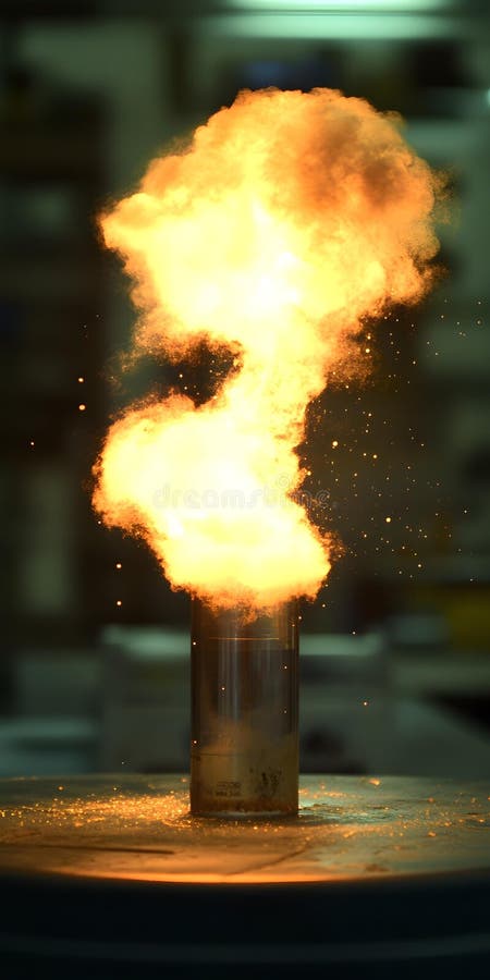 Bright Explosion of Fire and Smoke Stock Illustration - Illustration of ...