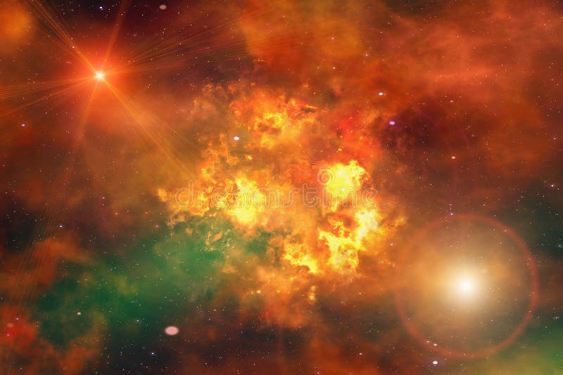 Bright Explosion Flash On A Space Background Stock Illustration ...