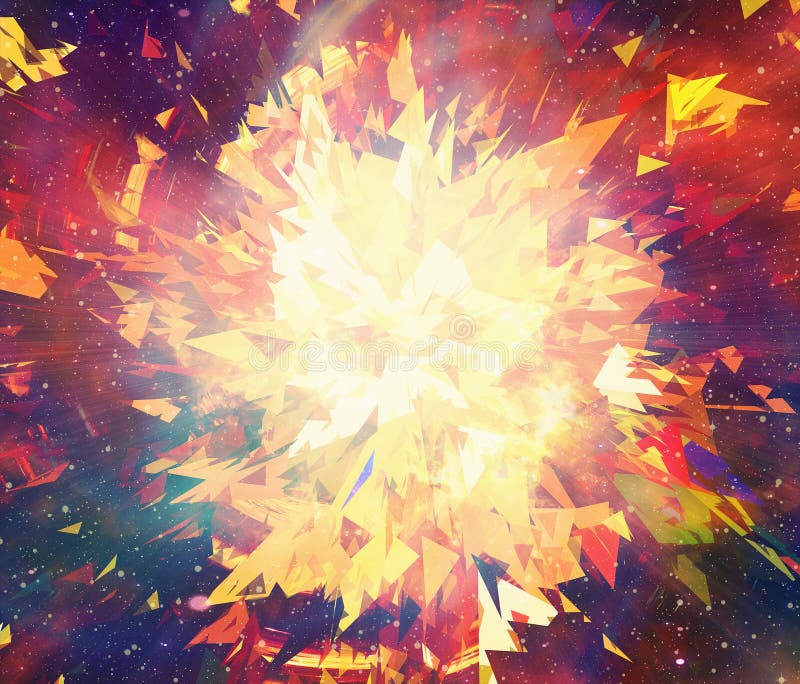 Bright Explosion Flash on a Space Background Stock Illustration ...