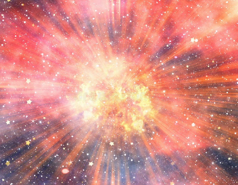 Bright Explosion Flash on a Space Background Stock Illustration ...
