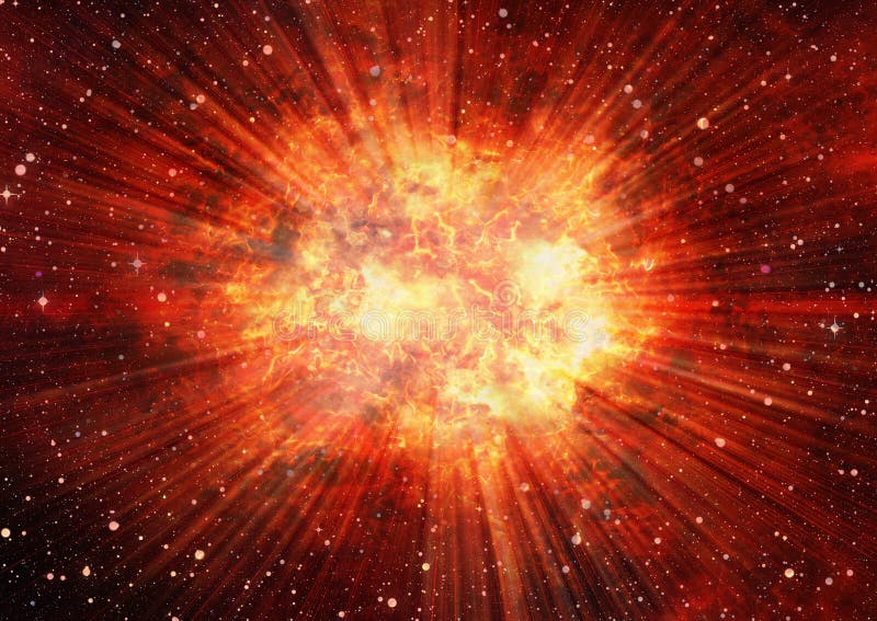 Bright Explosion Flash on a Space Background Stock Illustration ...
