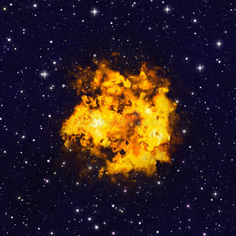 Bright Explosion Flash on a Space Background. Fire Burst Stock Image ...