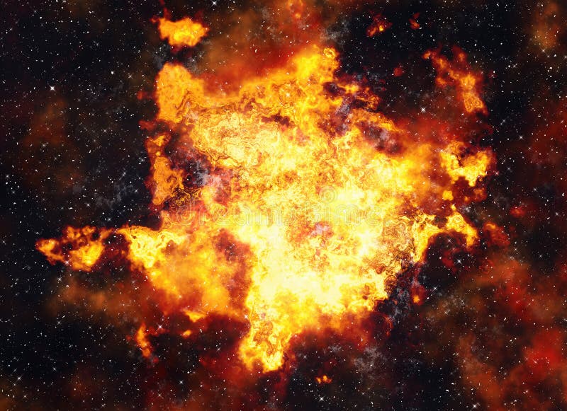 Bright Explosion Flash on Space Backgrounds Stock Illustration ...