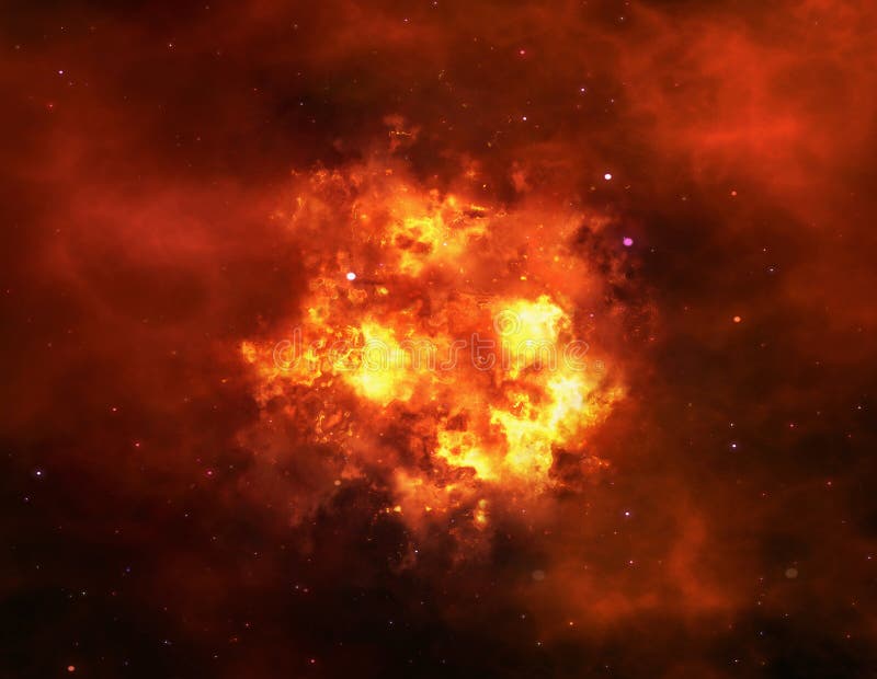 Bright Explosion Flash on Space Backgrounds. Fire Burst Stock ...