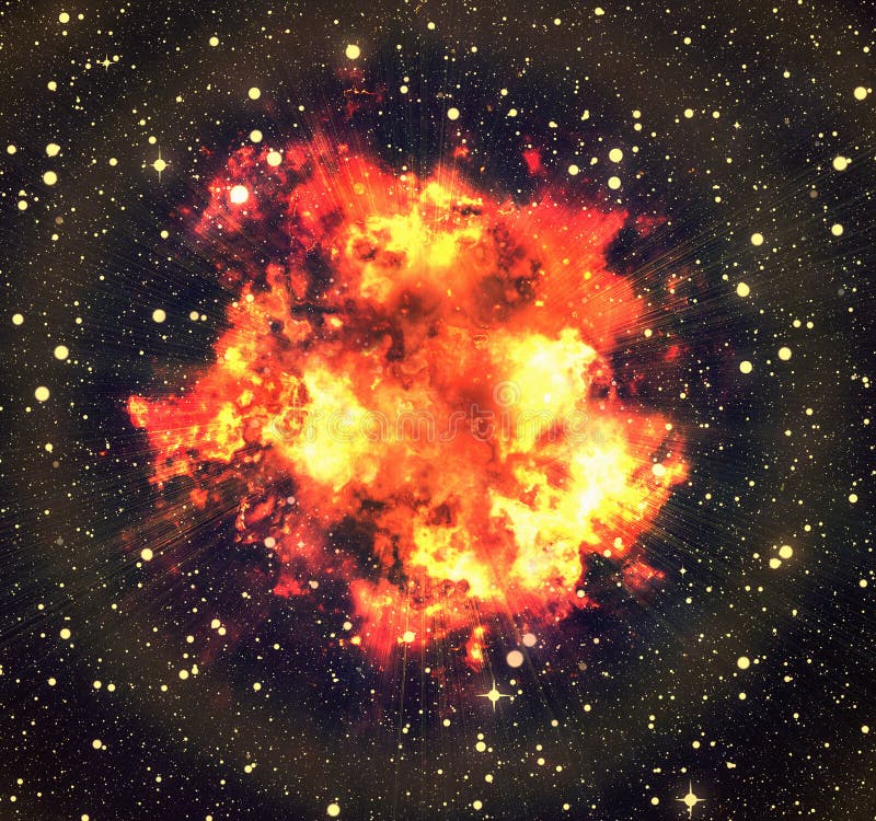 Bright Explosion Flash on Space Backgrounds. Fire Burst Stock ...