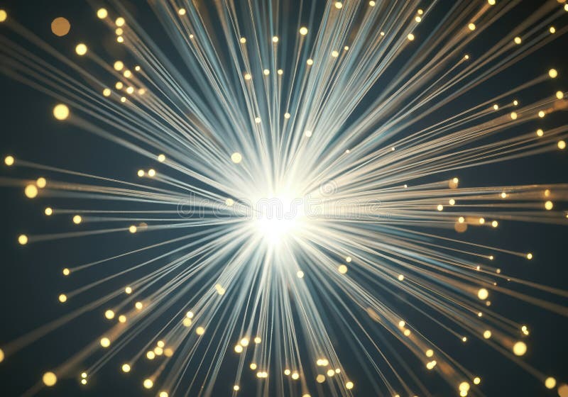 Bright Explosion of Light with Radiant Beams and Glowing Particles ...