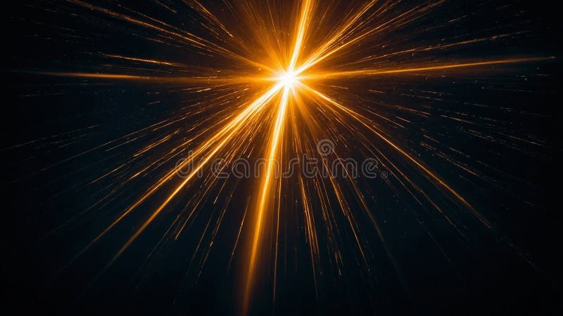Bright Explosion of Light with Rays and Particles in a Dark Background ...