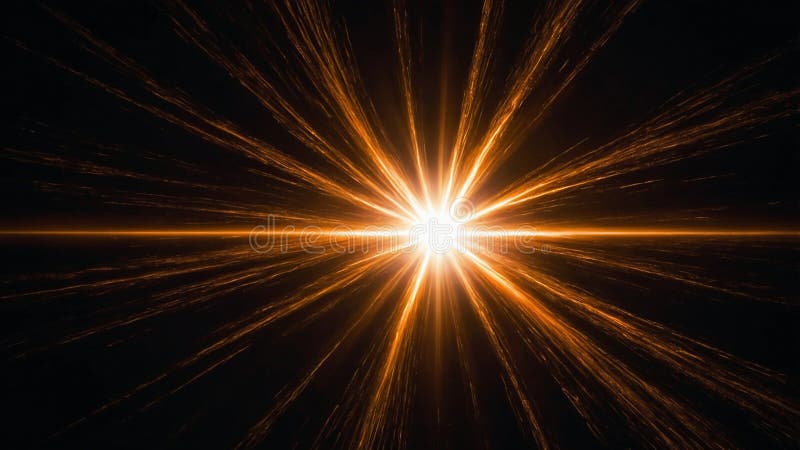 Bright Explosion of Light with Rays and Particles in a Dark Background ...