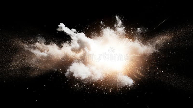 A Bright Explosion of Radiant Light on a Black Background Enhanced with ...
