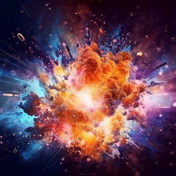 Bright Explosion Vector Illustration. Big Fire Explosion Illustration ...