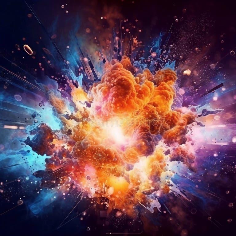 Bright Explosion Vector Illustration. Big Fire Explosion Illustration ...