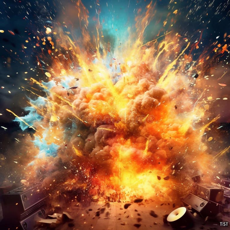 Bright Explosion Vector Illustration. Big Fire Explosion Illustration ...