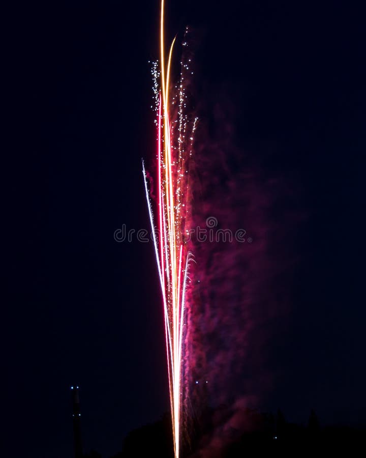Fire Works in the Night Sky Stock Image - Image of event, independence ...