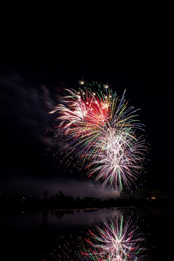 Fire Works in the Night Sky Stock Image - Image of beautiful, colours ...