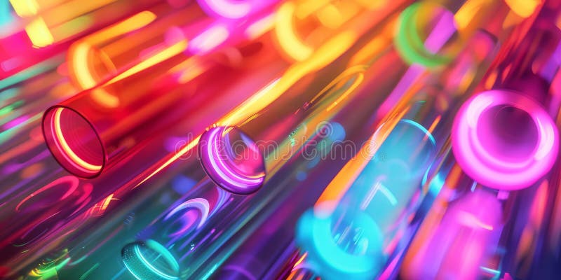 A Bright, Eye-catching Background Using an Assortment of Neon Light ...