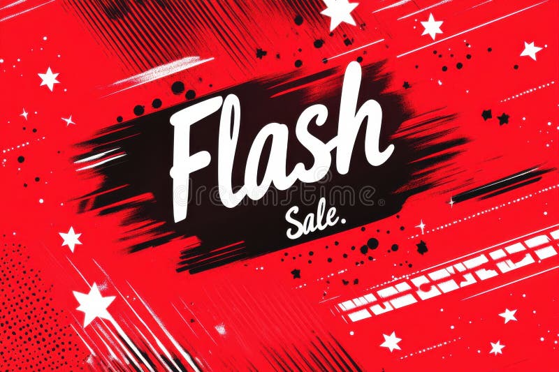 Dynamic Flash Sale Poster with Vibrant Red Background, Bold Typography ...