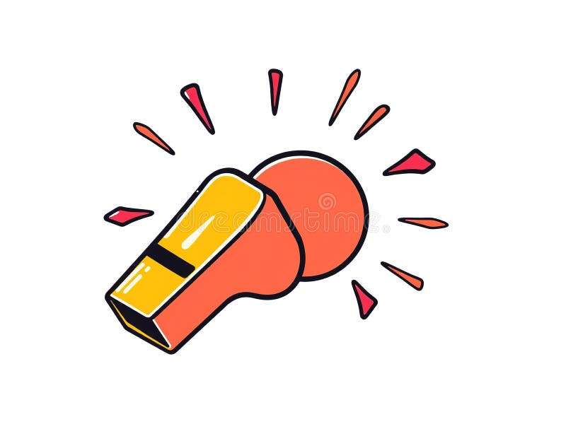 Bright EyeCatching Whistle Sticker for Alerting and Safety Flat Design ...