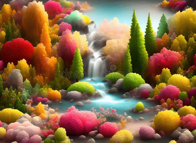 Bright Fabulous Forest Landscape in Autumn Colors by the River. Stock ...