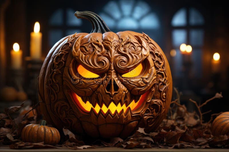 Bright Faces of Frightening Halloween P Stock Illustration ...