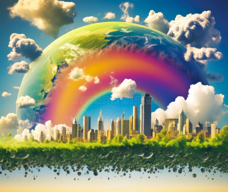 Bright Fantastic Landscape of Earth Planet Stock Image - Image of ...