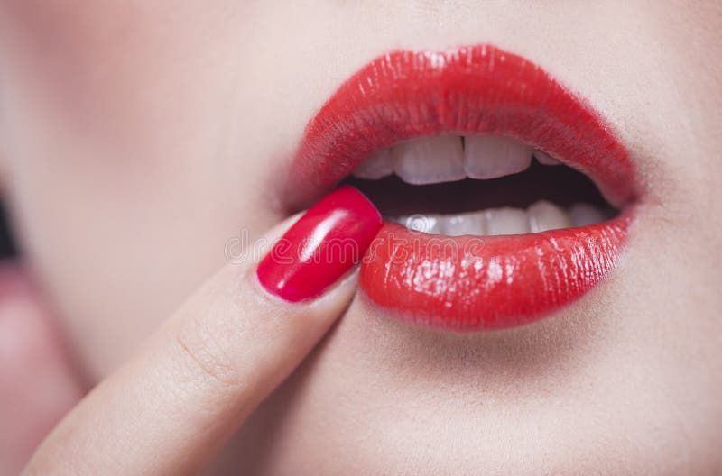 Lips and Nails closeup stock photo. Image of people, kiss - 32717076