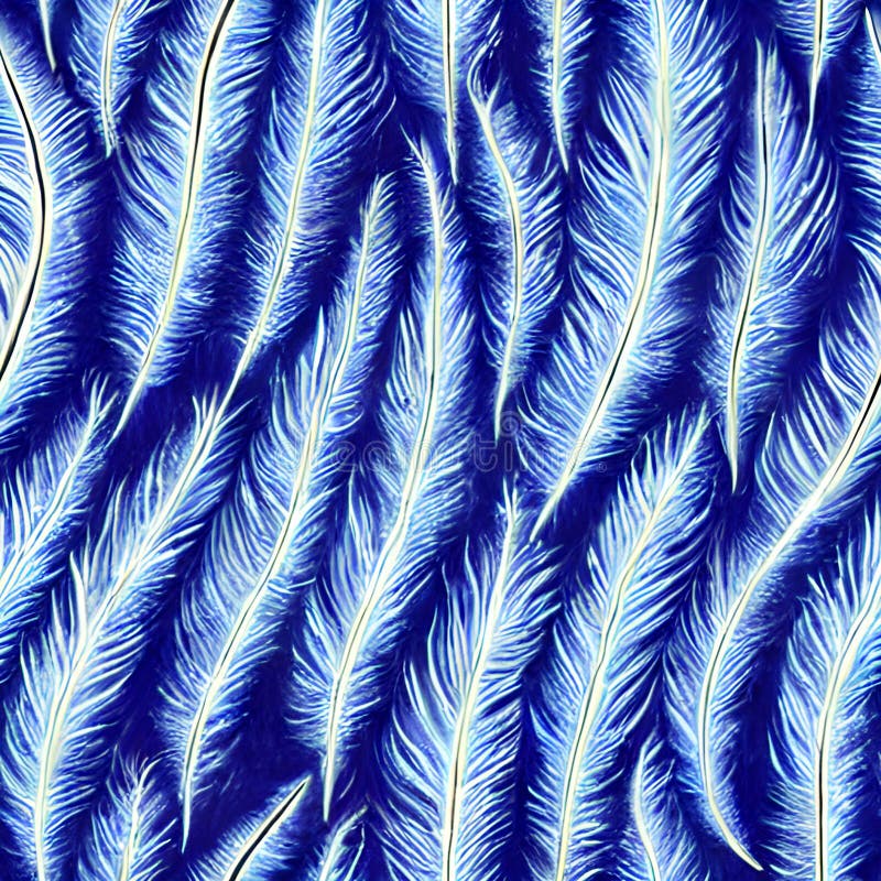 Blue and White Feathers Seamless Tileable Pattern Stock Illustration ...