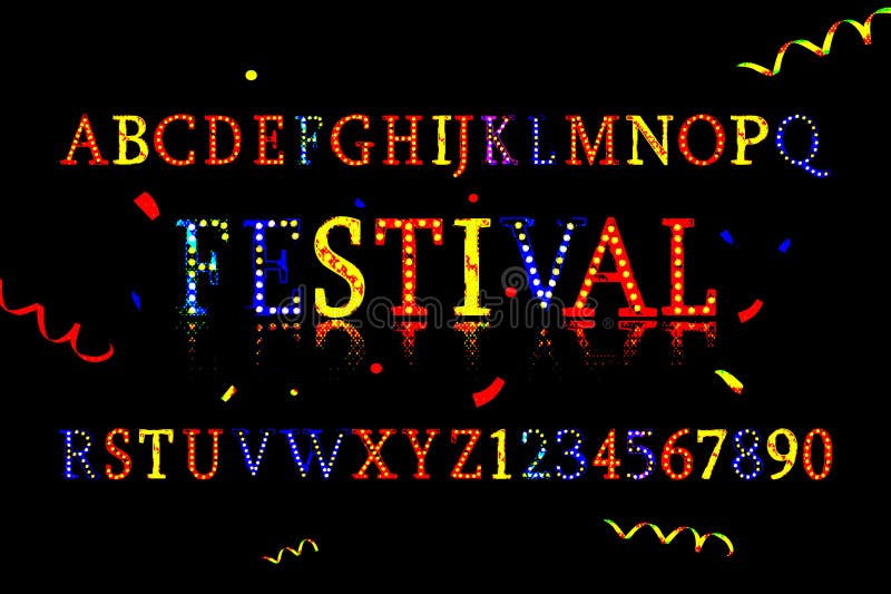 Bright Festive Style Font Design Stock Vector - Illustration of ...