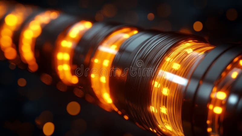 Bright Fiber Optic Cables Exhibiting Modern High-Tech Breakthroughs in ...
