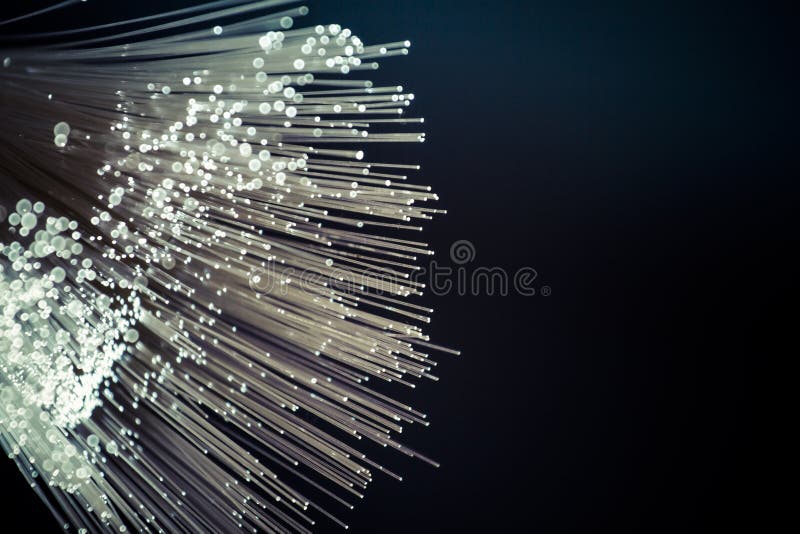 Bright, Fiber Optics Close-up, Modern Computer Communication Technology ...