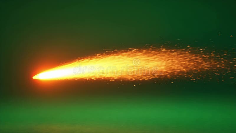 Fiery Comet Flying through Space on Green Screen Background Stock ...