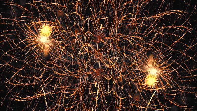 Bright Fiery Gold and Red Flash Fireworks on the Black Night Sky Stock ...