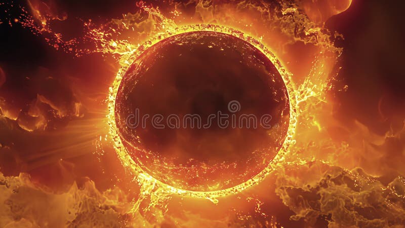 Fiery Ring Around a Dark Planet, Celestial Event, Cosmic Phenomenon ...