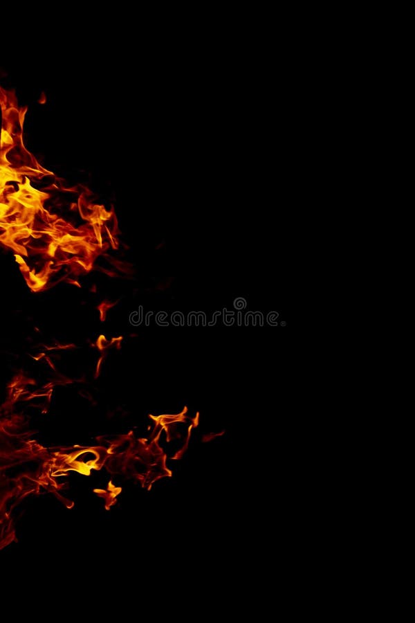 Bright Fiery Symbol on a Black Background. Fire Background Stock Photo ...