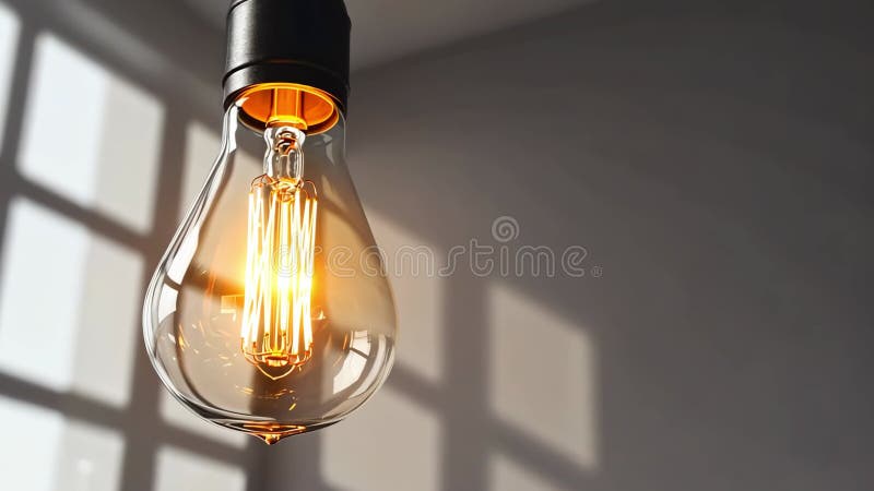 Bright Filament Light Bulb with Warm Glow Stock Video - Video of ...