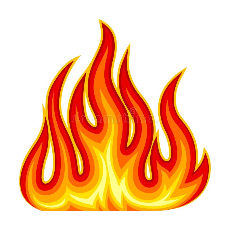 Bright Fire Blaze Isolated on White Background Vector Illustration ...