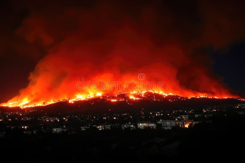 A Bright Fire Burning at Night in the Dark Sky Stock Image - Image of ...