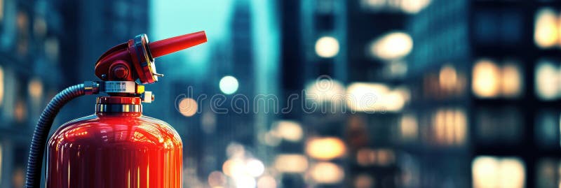 A Bright Fire Extinguisher is Clearly Displayed in the Foreground ...