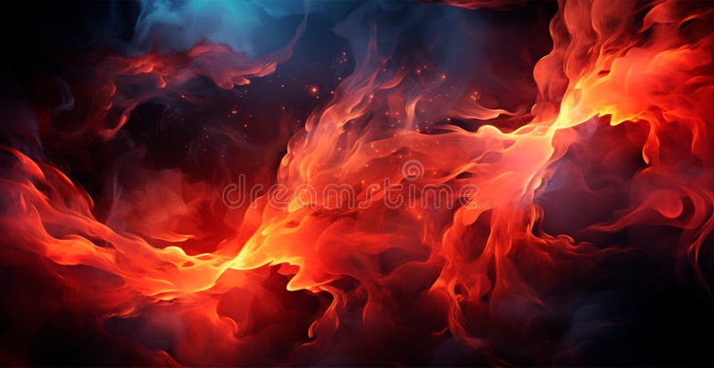 Bright Fire, Panoramic Fire Background - AI Generated Image Stock Image ...