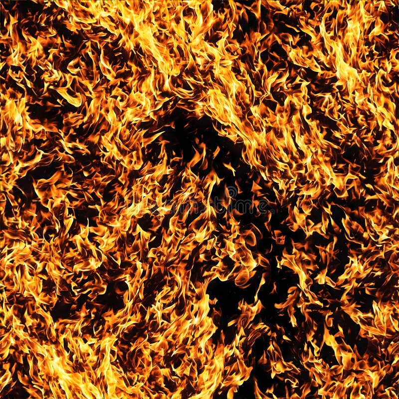 Bright Fire Seamless Pattern on Black Background Stock Illustration ...